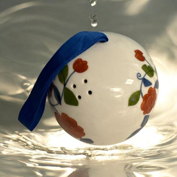 Accents | Vtg Counterpoint Porcelain Pomander Round Floral Satchel With ...